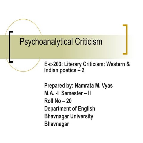 Psychoanalytic Criticism | PPTX