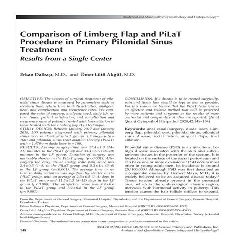Comparison of Limberg Flap and PiLaT Procedure in Primary Pilonidal ...