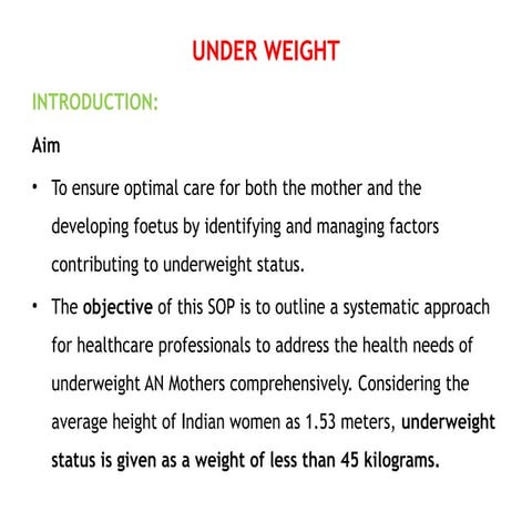 20. Under Weight, Obesity.and it's complications | PPTX