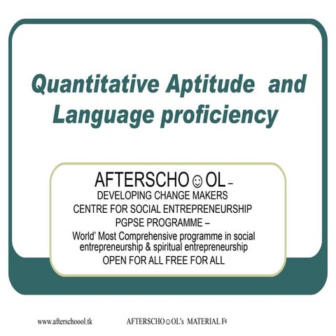 20 August Quantitative Aptitude And Language Proficiency Business ...