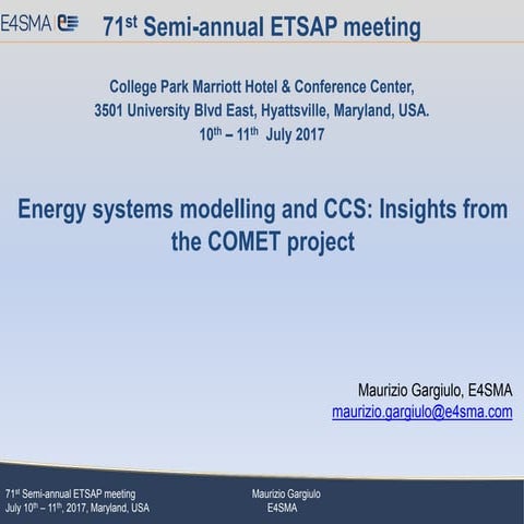 Energy systems modelling and CCS: Insights from the COMET project | PDF