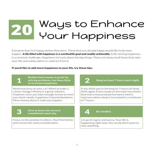 20 ways-to-enhance-your-happiness | PDF