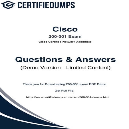 Free Cisco 200-301 Practice Questions PDF – Download Demo Now | PDF