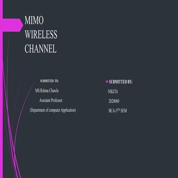 Mimo in Wireless Communication | PPTX