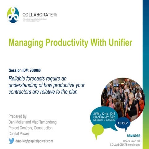 Managing Productivity With Unifier | PDF
