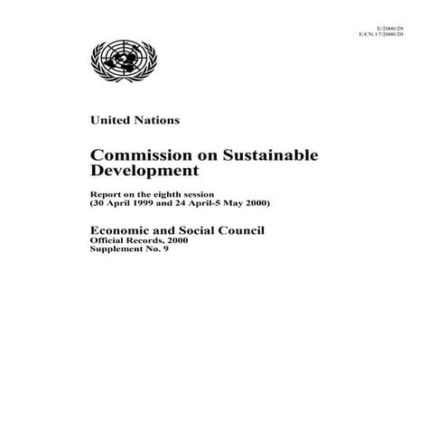 2000 8th Report - Commission on Sustainable Development (CSD) | PDF