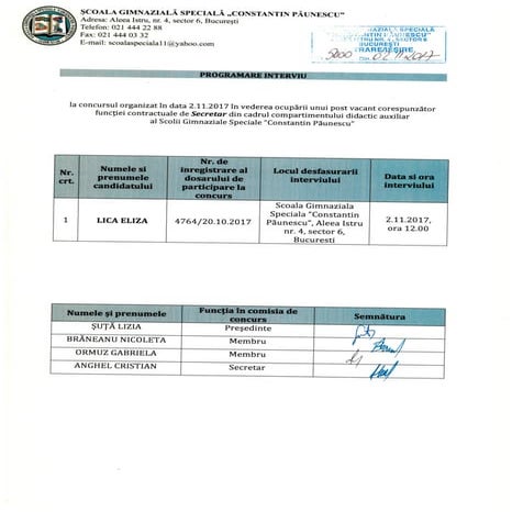 Interviu secretar | PDF
