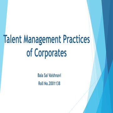 Talent Management Practices of Corporates | PPT