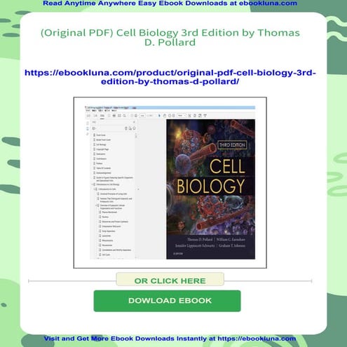 (Original PDF) Cell Biology 3rd Edition by Thomas D. Pollard | PDF