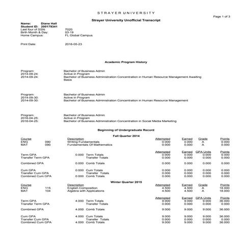 200179341 unofficial transcript (2) | PDF