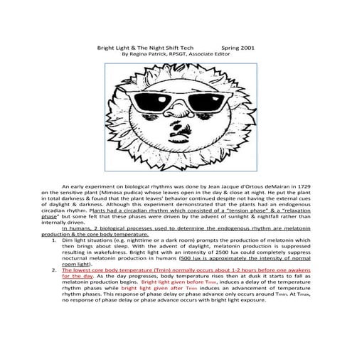 2001 bright light & night shift | PDF