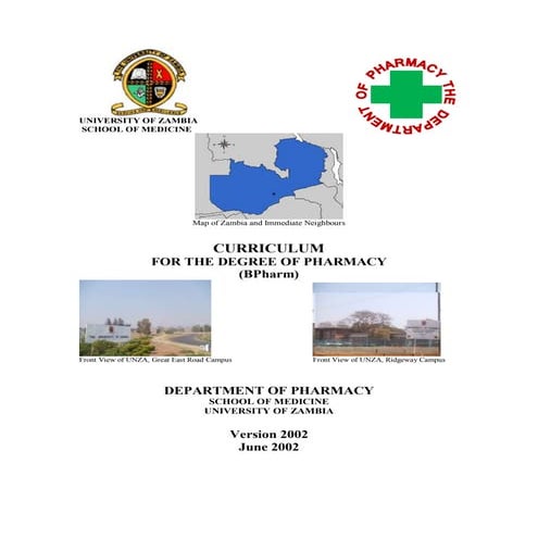 2002 curriculum for pharmacy degree at unza - 2002 | PDF