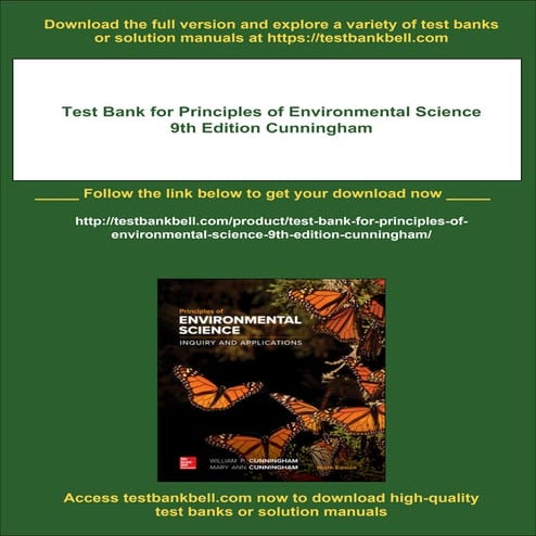 Test Bank for Principles of Environmental Science 9th Edition ...