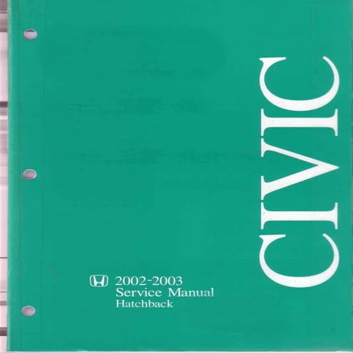 2002 honda civic si hatchback service repair manual | PDF