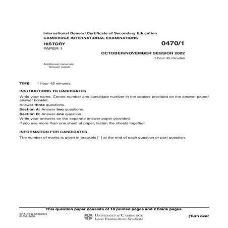 PAPER 1 HISTORY | PDF