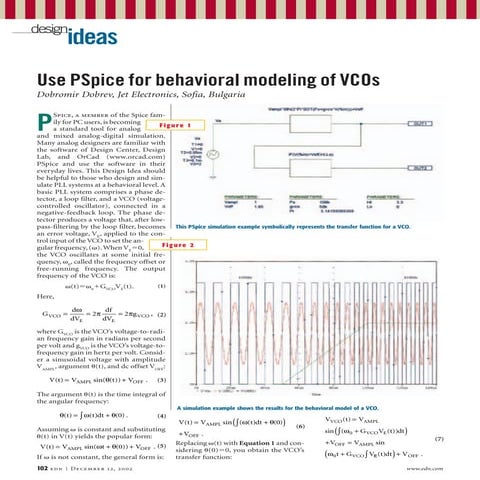 Use pspice for behavioral modeling of VCOs, EDN 2002 | PDF