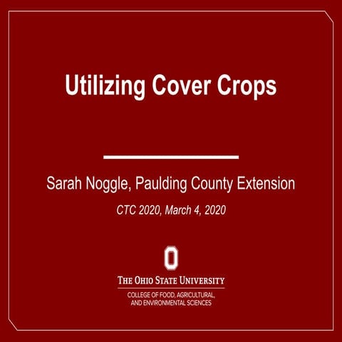 Sarah Noggle - Cover Crop Selector | PPT