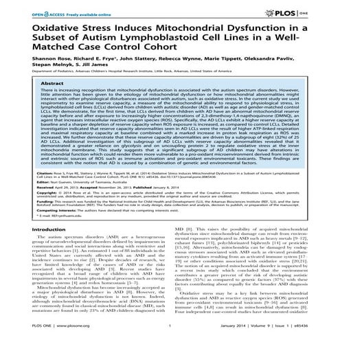 200313942 study-links-oxidative-stress-induced-mitochondrial-dysfunction-to-autism | PDF