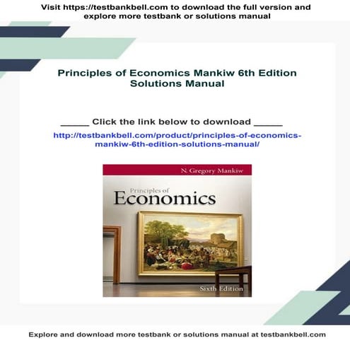 Principles of Economics Mankiw 6th Edition Solutions Manual | PDF
