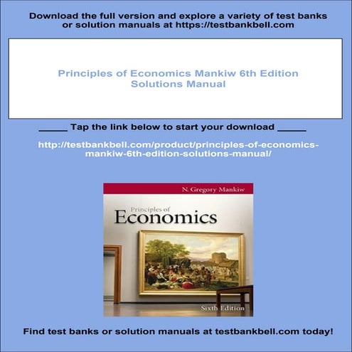 Principles of Economics Mankiw 6th Edition Solutions Manual | PDF