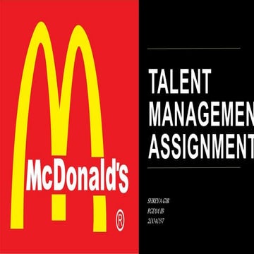 Talent Management at Mc Donalds | PPTX