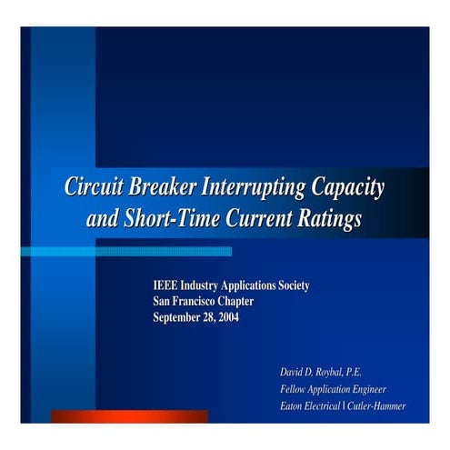 Circuit Breakers Interrupting Capacity and Short-Time Current Rating | PDF