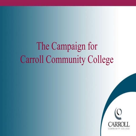 November 19, 2004: The Campaign for Carroll Community College | PPT