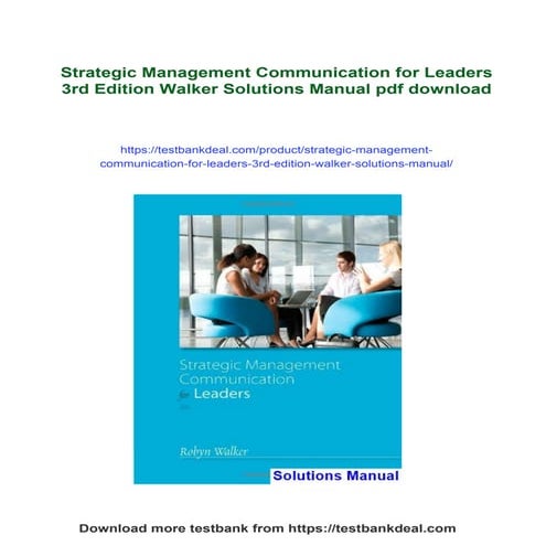 Strategic Management Communication for Leaders 3rd Edition Walker ...