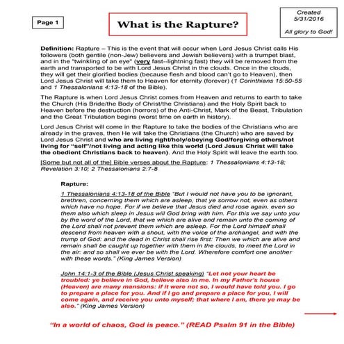 What is the Rapture PRINTOUT | PDF
