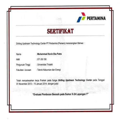 Pertamina Certification | PDF