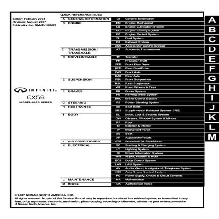 2004 infiniti qx56 service repair manual | PDF