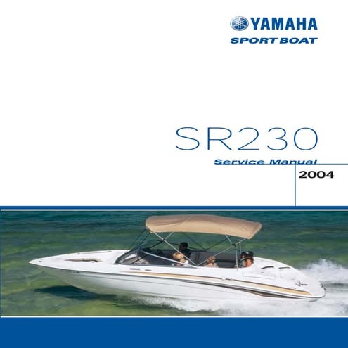 2004 yamaha sr230 sport boat (jet boat) service repair manual | PDF