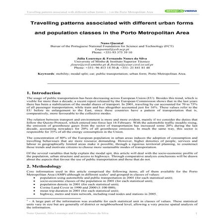 Travelling patterns associated with different urban forms and ...