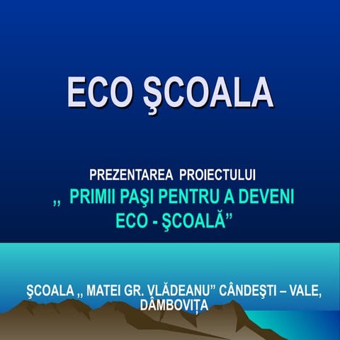 Proiect Eco Scoala | PPT