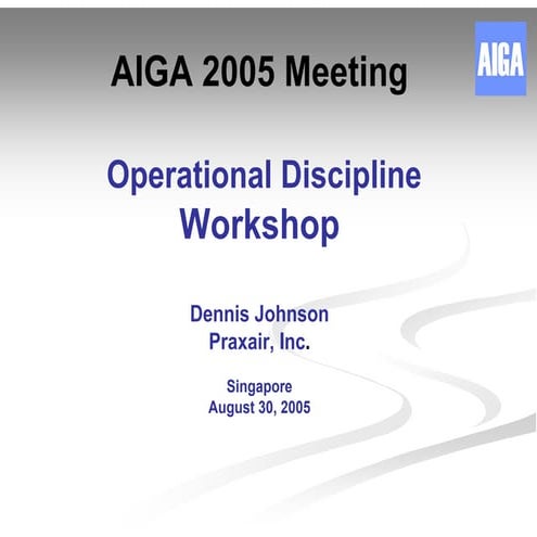 2005 meeting Workshop Operational Discipline | PDF