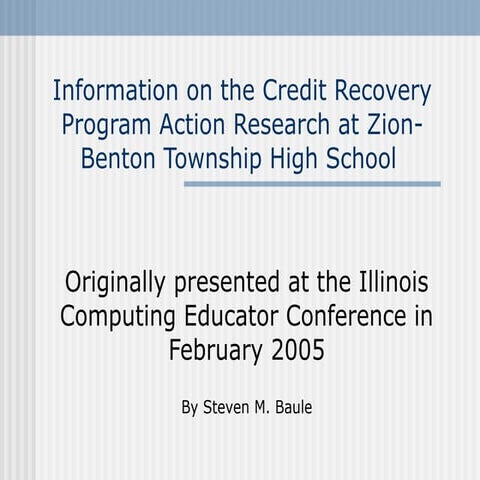 High School Online Credit Recovery | PPT