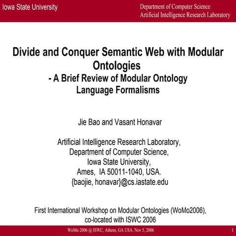 Divide And Conquer Semantic Web With Modular Ppt 8824