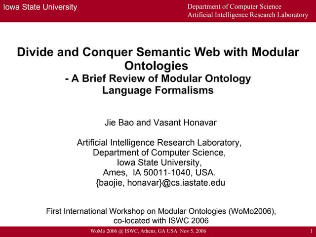 Divide And Conquer Semantic Web With Modular Ppt 8824