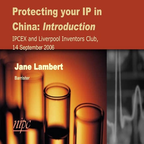 Protecting Your IP in China: Introduction | PPT