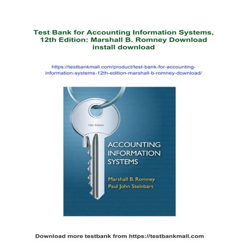 Test Bank for Accounting Information Systems, 12th Edition: Marshall B ...