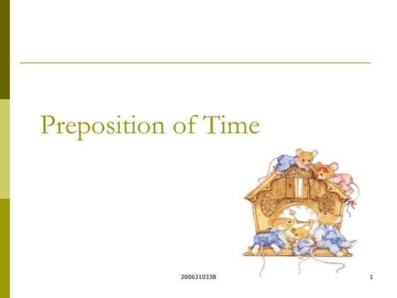 Preposition of time | PPTX