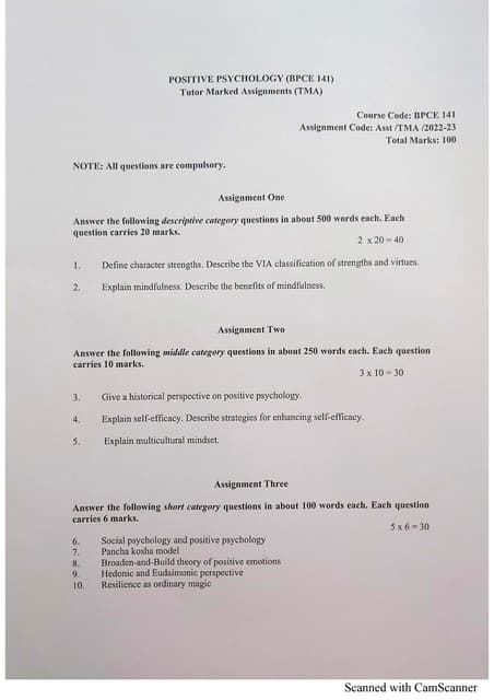 Applied Social Psychology (BPCC 110) - Solved Assignment | PDF