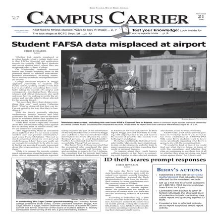 College Newspaper Writing and Layout Sample - Student data missing | PDF