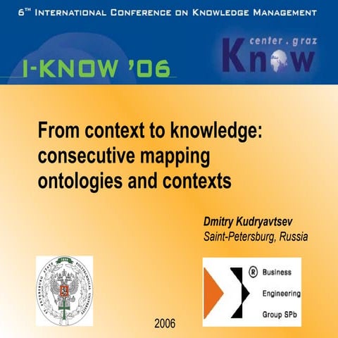 From Context To Knowledge Consecutive Mapping Ontologies And Contexts