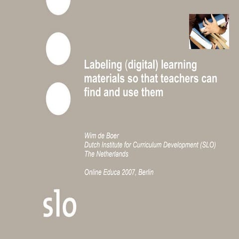 Labelling digital learning materials so that teachers can find them | PPT