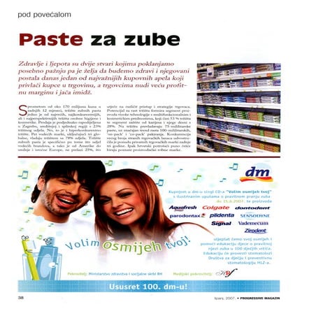 Toothpaste category in 2007, Progressive magazine (available on ...