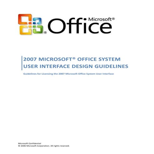 2007 Office UI Design Guidelines License | PDF