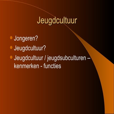 Powerpoint Jeugdsubculturen en Jongerencultuur | PPT
