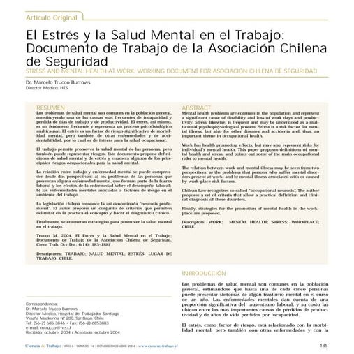 Estres, salud, mental | PDF