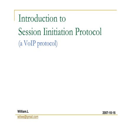 Introduction To Sipsession Initiation Protocol Pdf Web Conferencing Computer Software